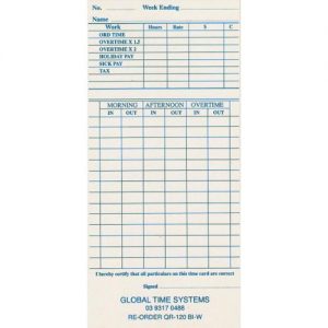 Time Cards – Time Clocks Warehouse Australia
